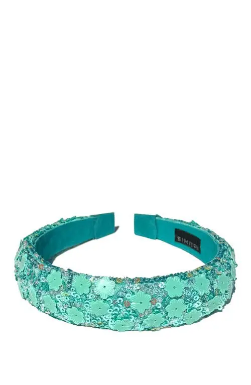 SIMITRI Sequin Hand-embroidered Headband - Firozi