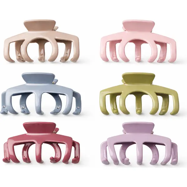 DONATELLO GIAN Soft Matte Claw Clip Set 6 Pack - Brown