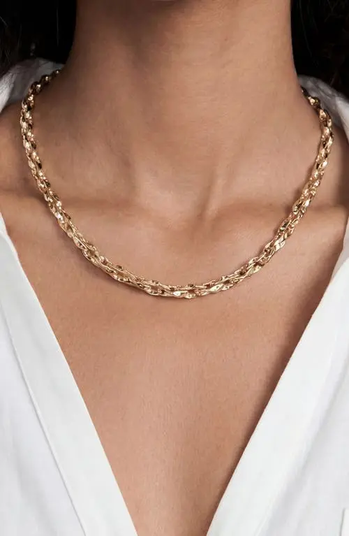 Ettika Sculpted Links Collar Necklace - Gold