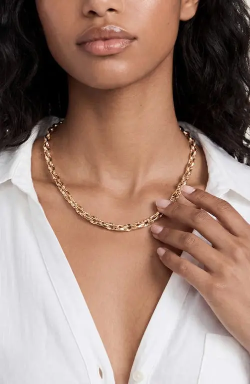 Ettika Sculpted Links Collar Necklace - Gold