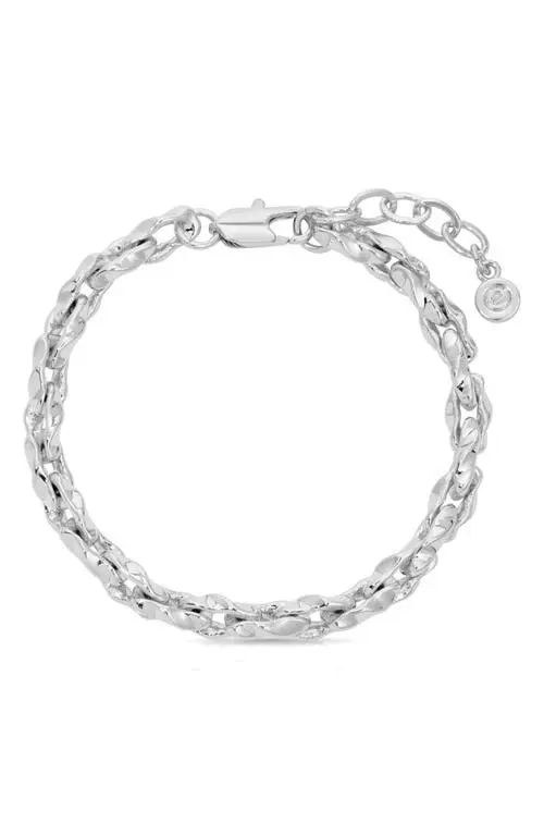 Ettika Sculpted Links Bracelet - Silver