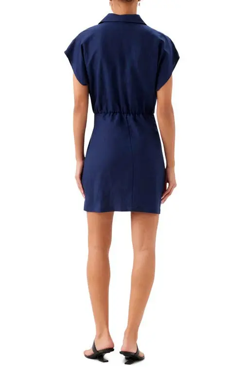 Fifteen Twenty Linen-blend Shirt Dress - Navy
