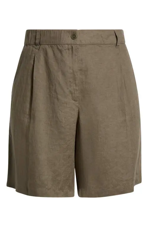 Eileen Fisher Organic Linen Walking Shorts - Walnut