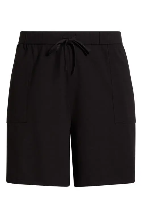 Eileen Fisher Stretch Organic Cotton Drawstring Shorts - Black