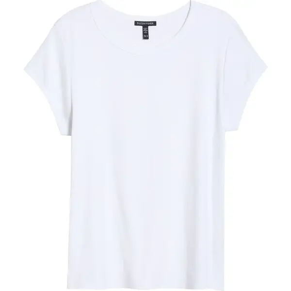 Eileen Fisher Rib Crewneck Organic Cotton T-shirt - White