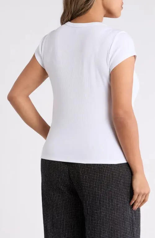 Eileen Fisher Ribbed Organic Cotton Crewneck T-shirt