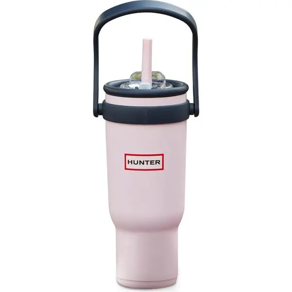 Hunter Swiftsip Hydration Stainless Steel Screw Top Tumbler With Flip Carry Handle - Barely Pink