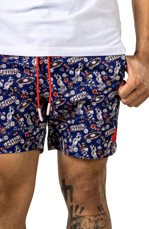 MACEOO Printed Swim Trunks - Black