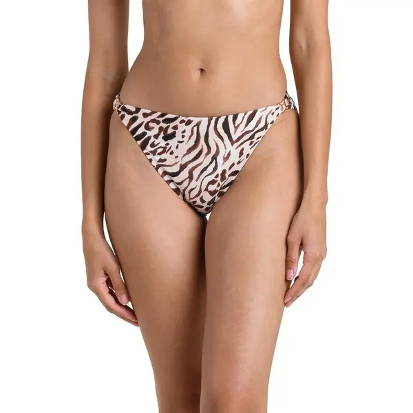 La Blanca Fierce Territory Print Bikini Bottoms - Taupe