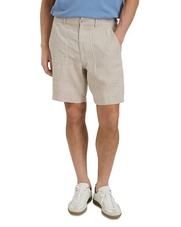 ALEX MILL Straight Fit 8" Pull On Field Shorts - Flax