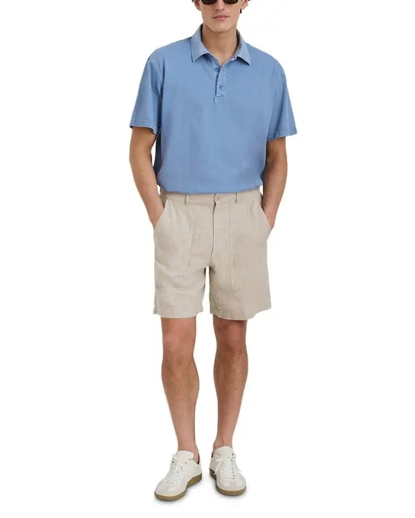 ALEX MILL Straight Fit 8" Pull On Field Shorts - Flax