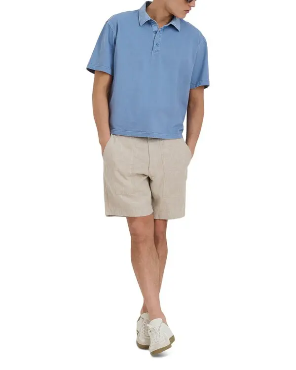 ALEX MILL Straight Fit 8" Pull On Field Shorts - Flax