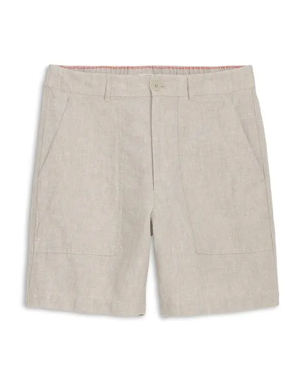 ALEX MILL Straight Fit 8" Pull On Field Shorts - Flax