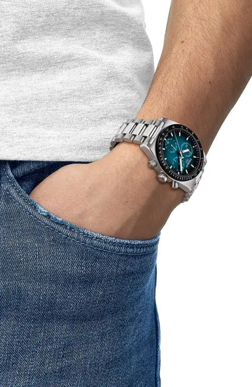 TISSOT Prs 516 Chronograph Bracelet Watch - Blue Gradient