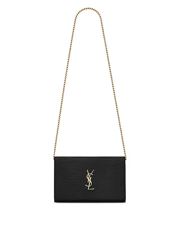 Saint Laurent Cassandre Chain Wallet - Black
