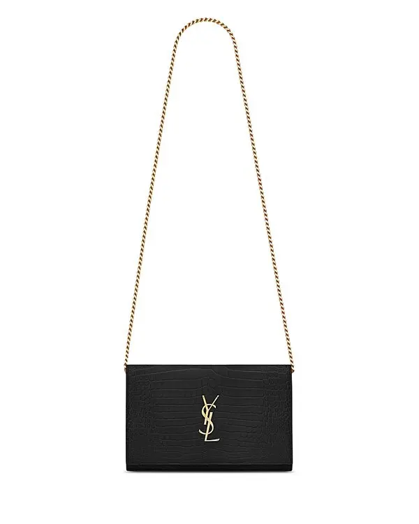 Saint Laurent Cassandre Chain Wallet - Black