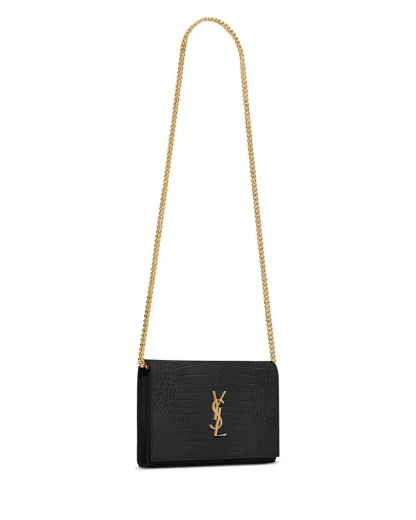 Saint Laurent Cassandre Chain Wallet - Black