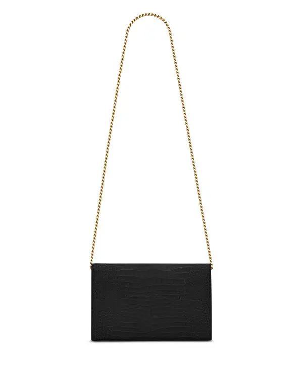 Saint Laurent Cassandre Chain Wallet - Black