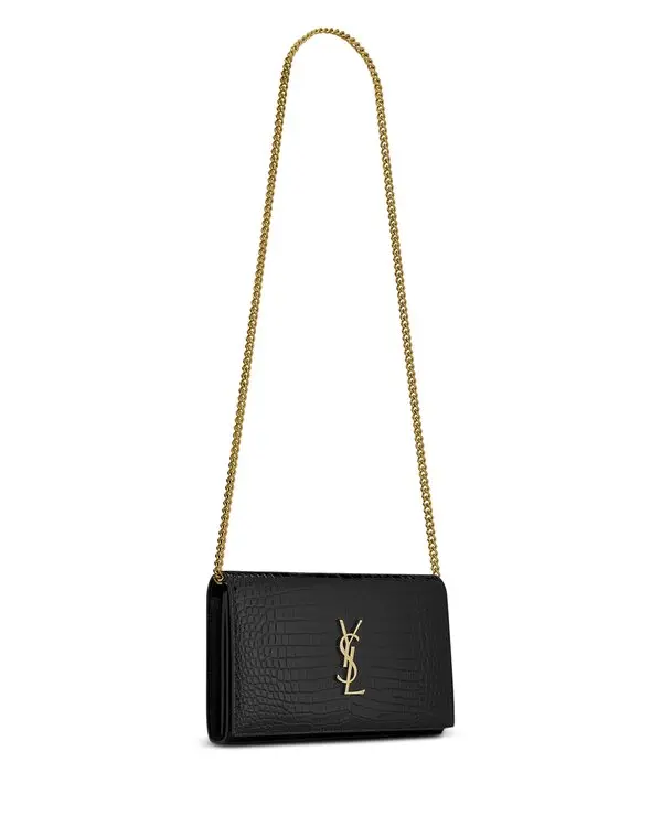 Saint Laurent Cassandre Chain Wallet - Black