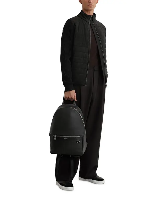 REISS Bram Zip Through Funnel Jacket - Black
