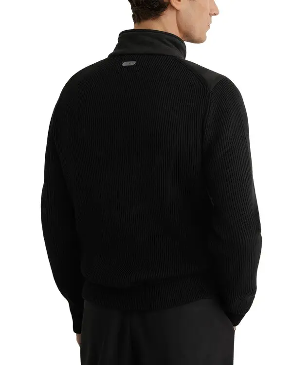 REISS Bram Zip Through Funnel Jacket - Black
