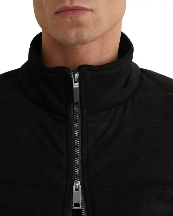 REISS Bram Zip Through Funnel Jacket - Black