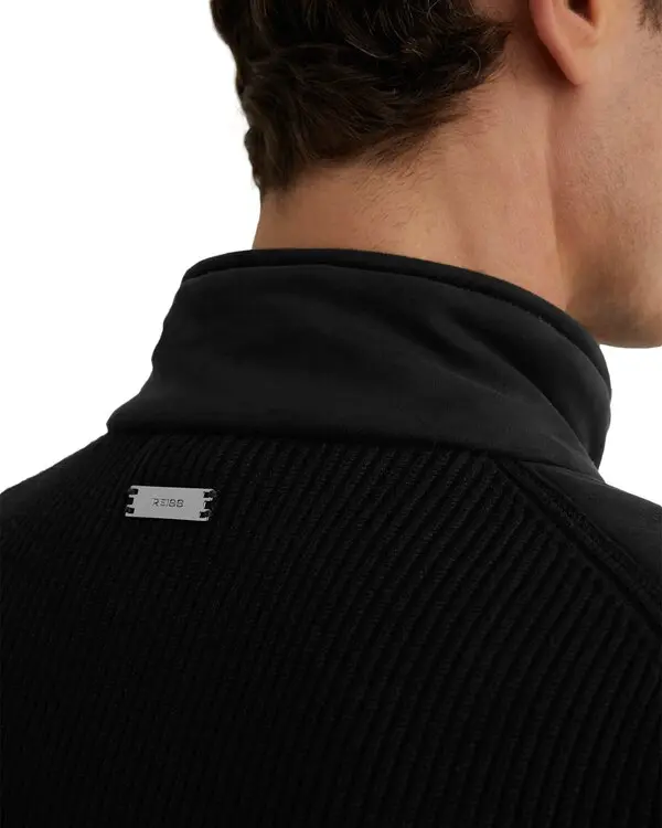 REISS Bram Zip Through Funnel Jacket - Black