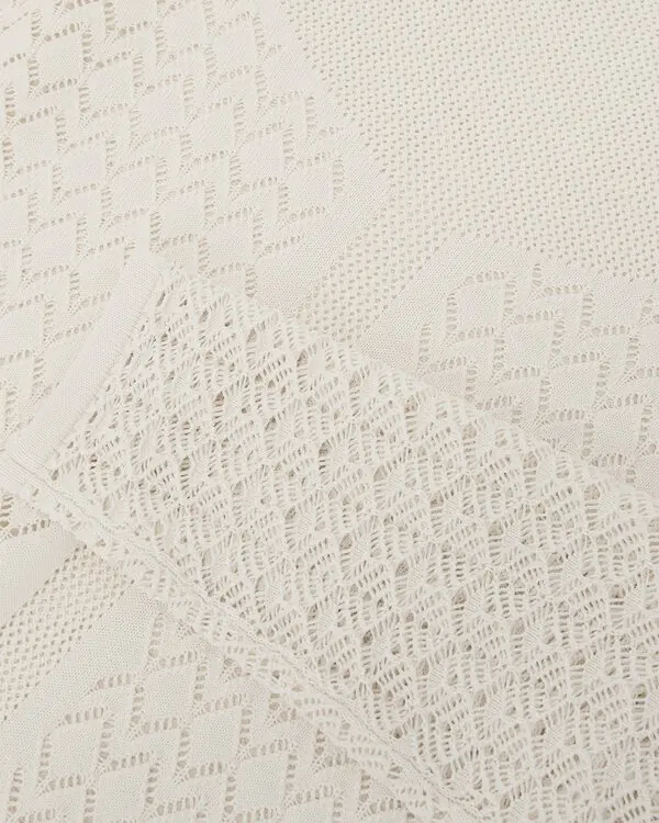 REISS Bella Pointelle Knit Top - Ivory