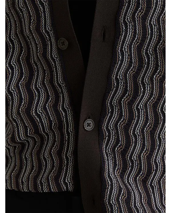 REISS Cuban Collar Wavy Pattern Shirt