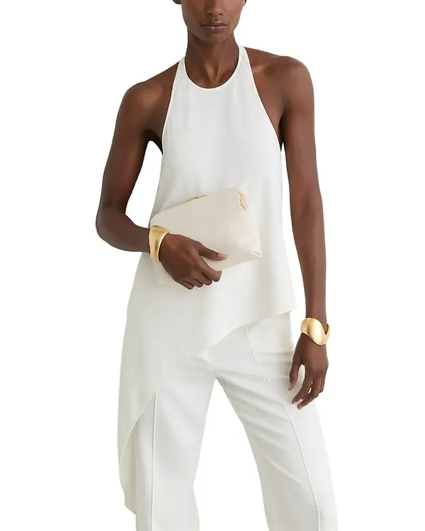 REISS Quinn Asymmetric Halter Neck Top