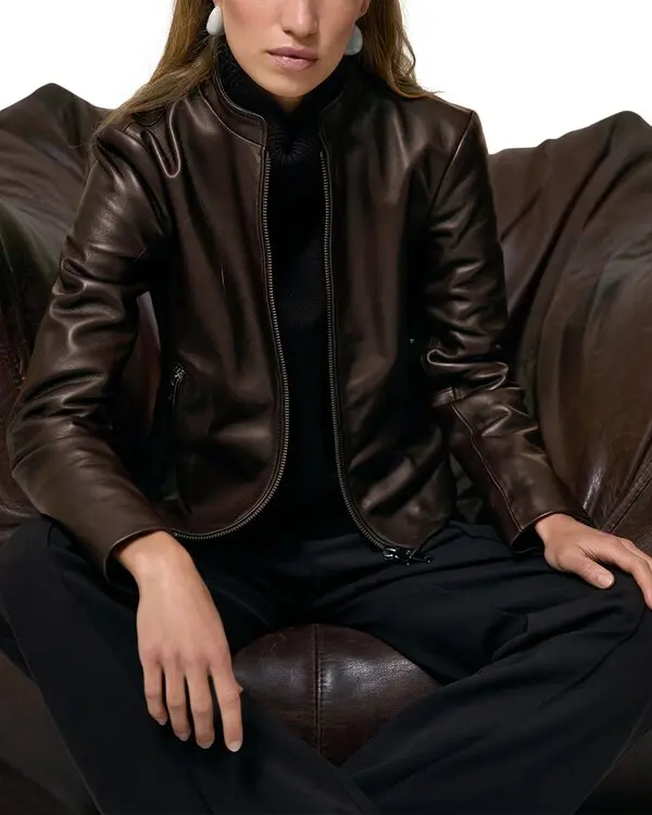 REISS Allie Leather Jacket
