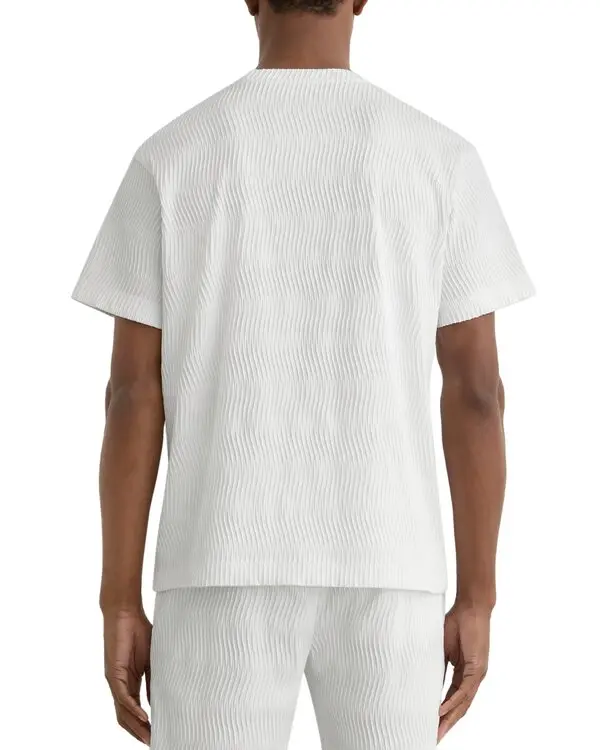 REISS Relaxed Fit Textured Wave Jacquard T-shirt
