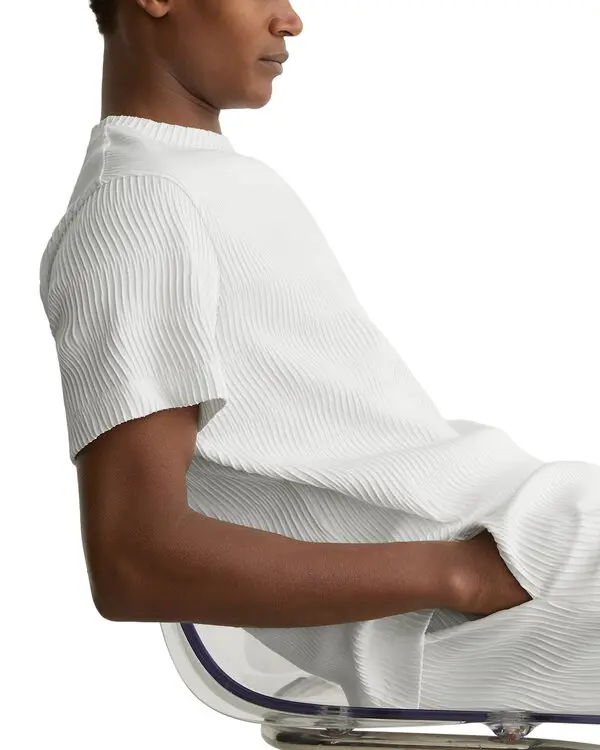 REISS Relaxed Fit Textured Wave Jacquard T-shirt