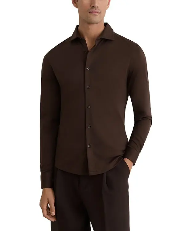 REISS Slim Fit Shirt - Brown