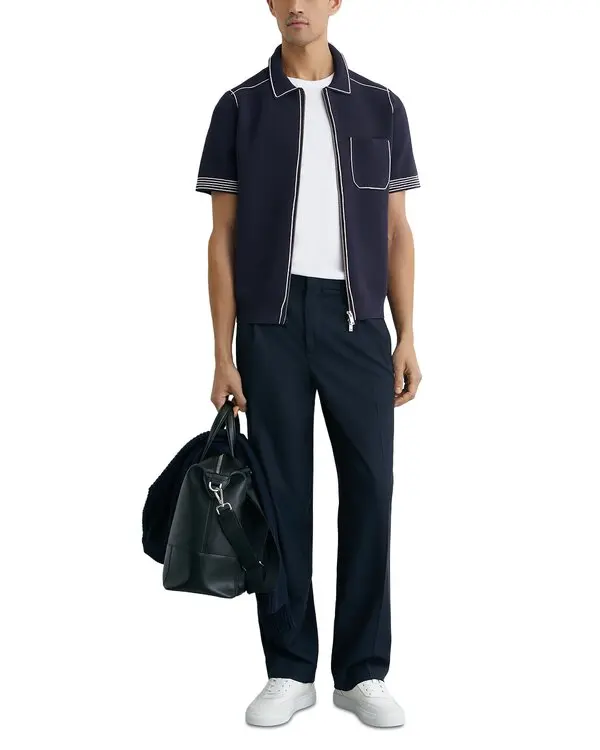 REISS Blake Regular Fit Contrast Pipe Shirt