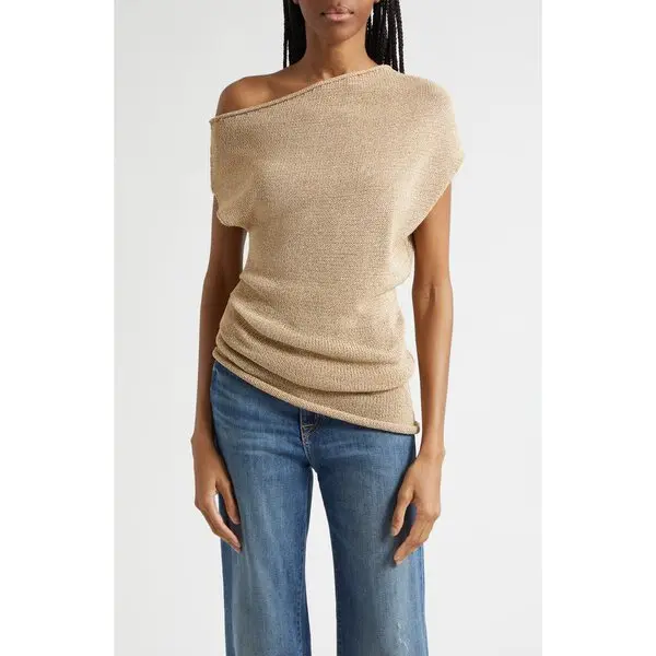 A.L.C. Joni Asymmetric Knit Top - Light Brown