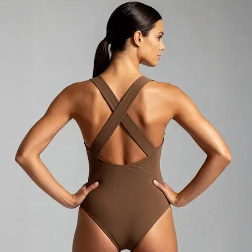 Wallien Nerida Scoop Neck One-piece Swimsuit - Coffee
