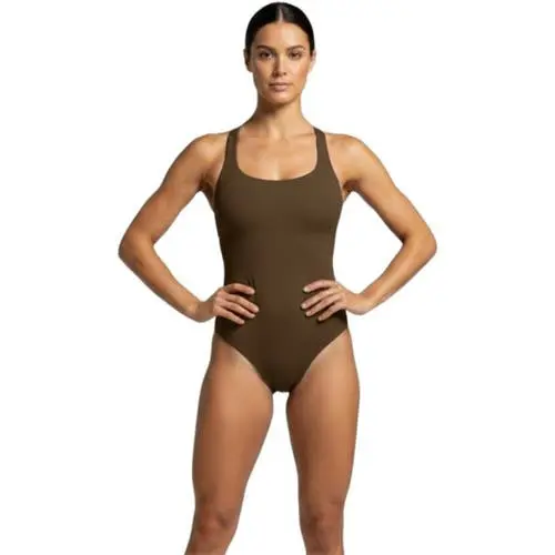 Wallien Nerida Scoop Neck One-piece Swimsuit - Coffee