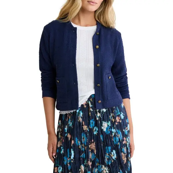 NZ BY NIC AND ZOE Bouclè Knit Bomber Cardigan
