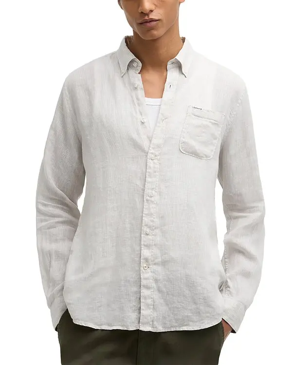 Barbour Linton Linen Tailored Shirt - Mist
