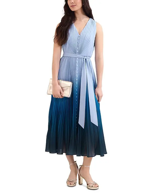 PHASE EIGHT Petite Mira Ombre Sleeveless Dress - Blue