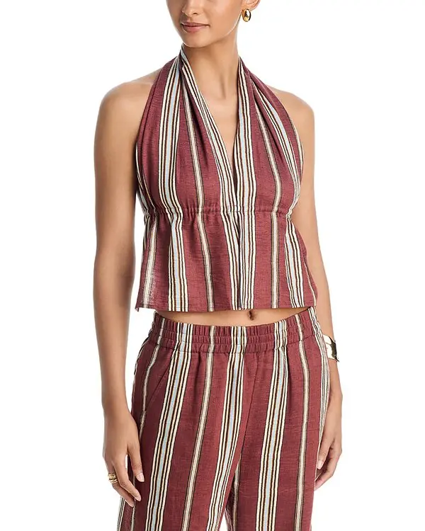 A.L.C. Kaia Striped Halter Top