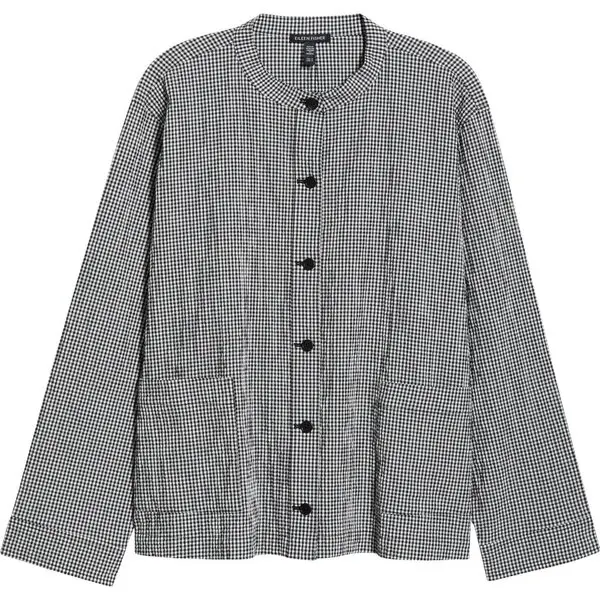 Eileen Fisher Check Print Jacket - Black/white