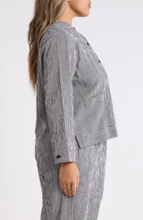 Eileen Fisher Check Print Jacket - Black/white