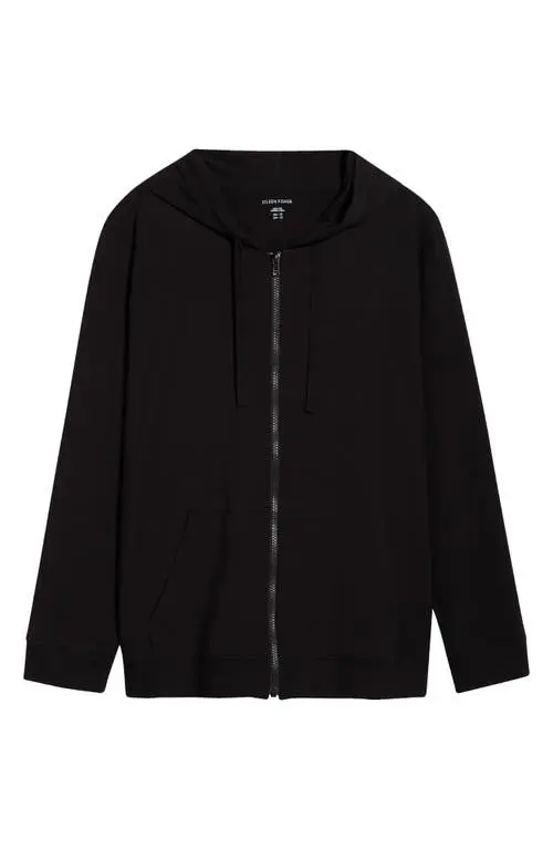 Eileen Fisher Hooded Zip Jacket - Black