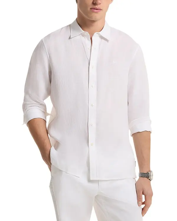 Michael Kors Classic Fit Linen Shirt - White