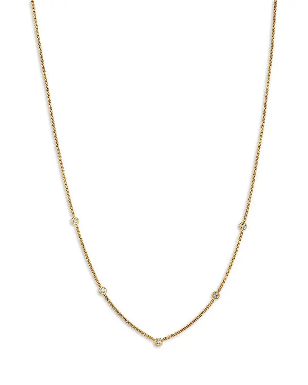 Zoe Chicco 14k Yellow Floating Diamonds Bezel Station Necklace, 14 - Gold