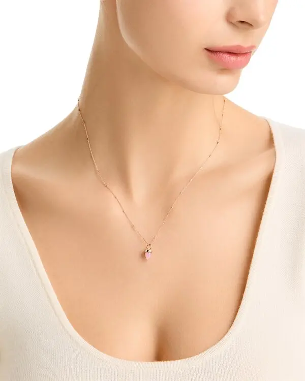 Zoe Chicco 14k Yellow Pink Opal Bullet Pendant Necklace - Gold