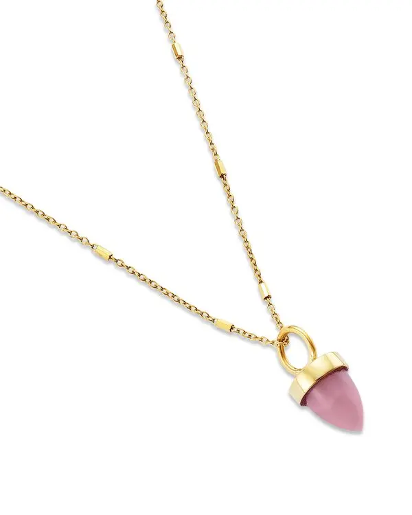Zoe Chicco 14k Yellow Pink Opal Bullet Pendant Necklace - Gold