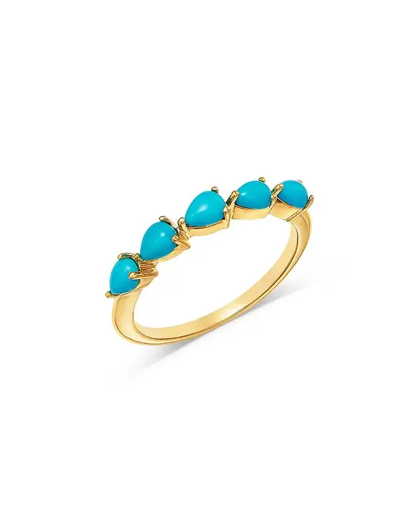 Zoe Chicco 14k Yellow Turquoise Five Stone Band - Gold